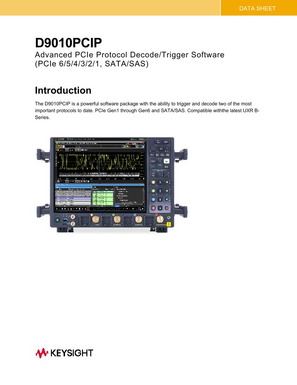 D9110PCIP PCI Express and SATA/SAS Protocol Trigger/Decode PDF Asset Page | Keysight